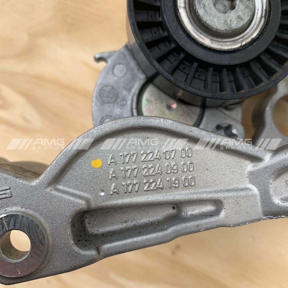 AMG M177 accessory belt tensioner bracket A1772240700 A1772003400 – AMG ...